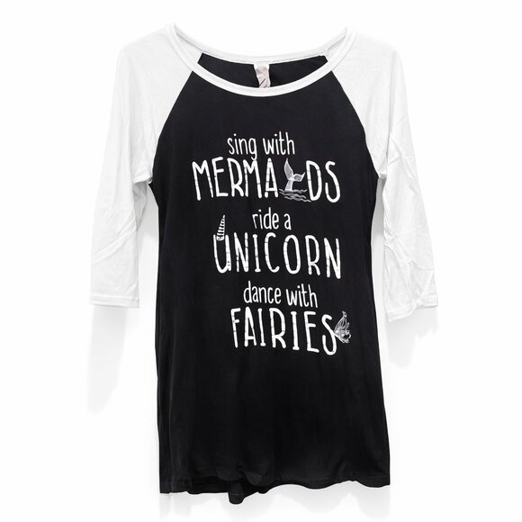 Lovely Souls | Tops | Lovely Souls Mermaid Unicorn Fairy Baseball Tee ...